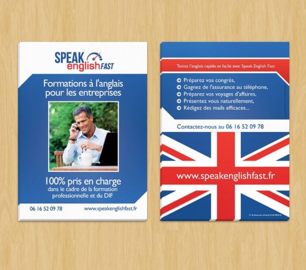 Conception d'un flyer recto verso pour Speak English Fast